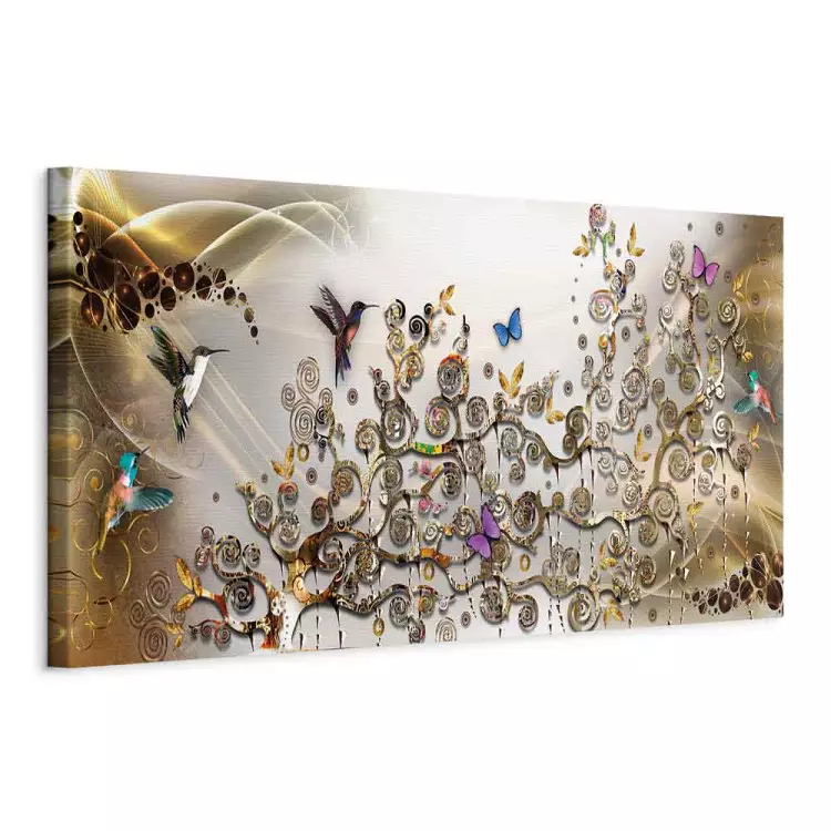 Quadro Danza del colibrì Stretto dorato - Uccelli - bimago