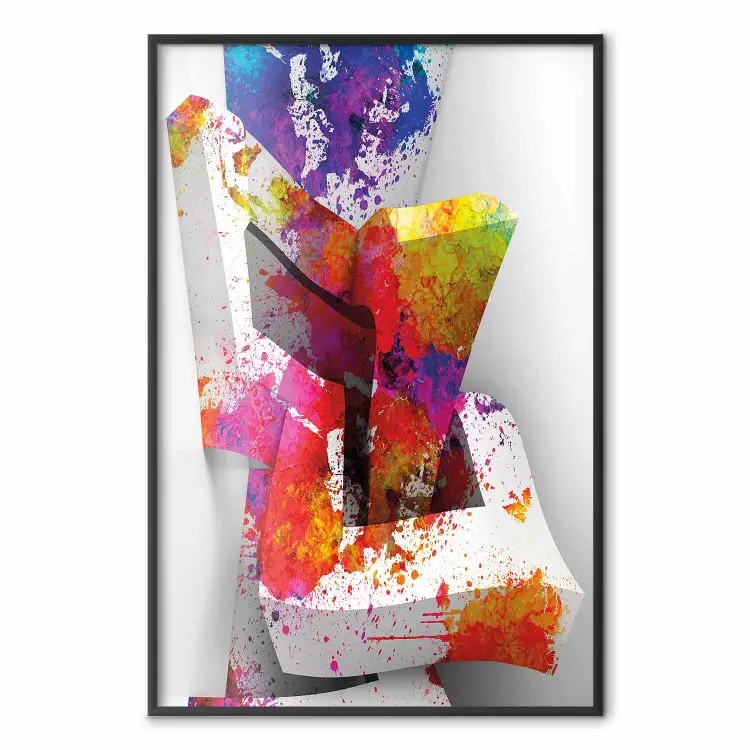 Poster Forme tridimensionali: astrazione geometrica colorata in forma ...