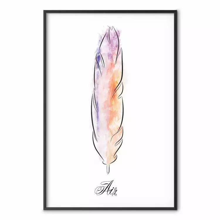 Poster da parete Piuma colorata - piuma su sfondo bianco - Poster - bimago