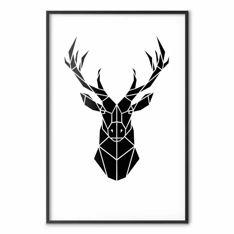 Poster per pareti Cervo armonioso - sagoma di un cervo composta da ...