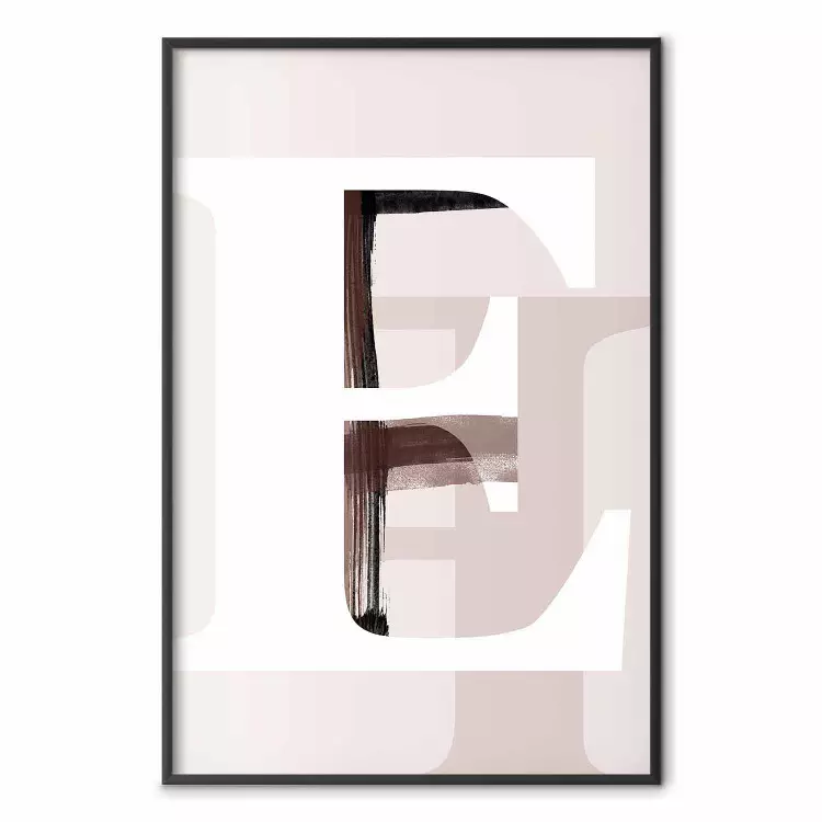 Poster da parete Lettera E - lettera bianca dell'alfabeto su sfondo ...