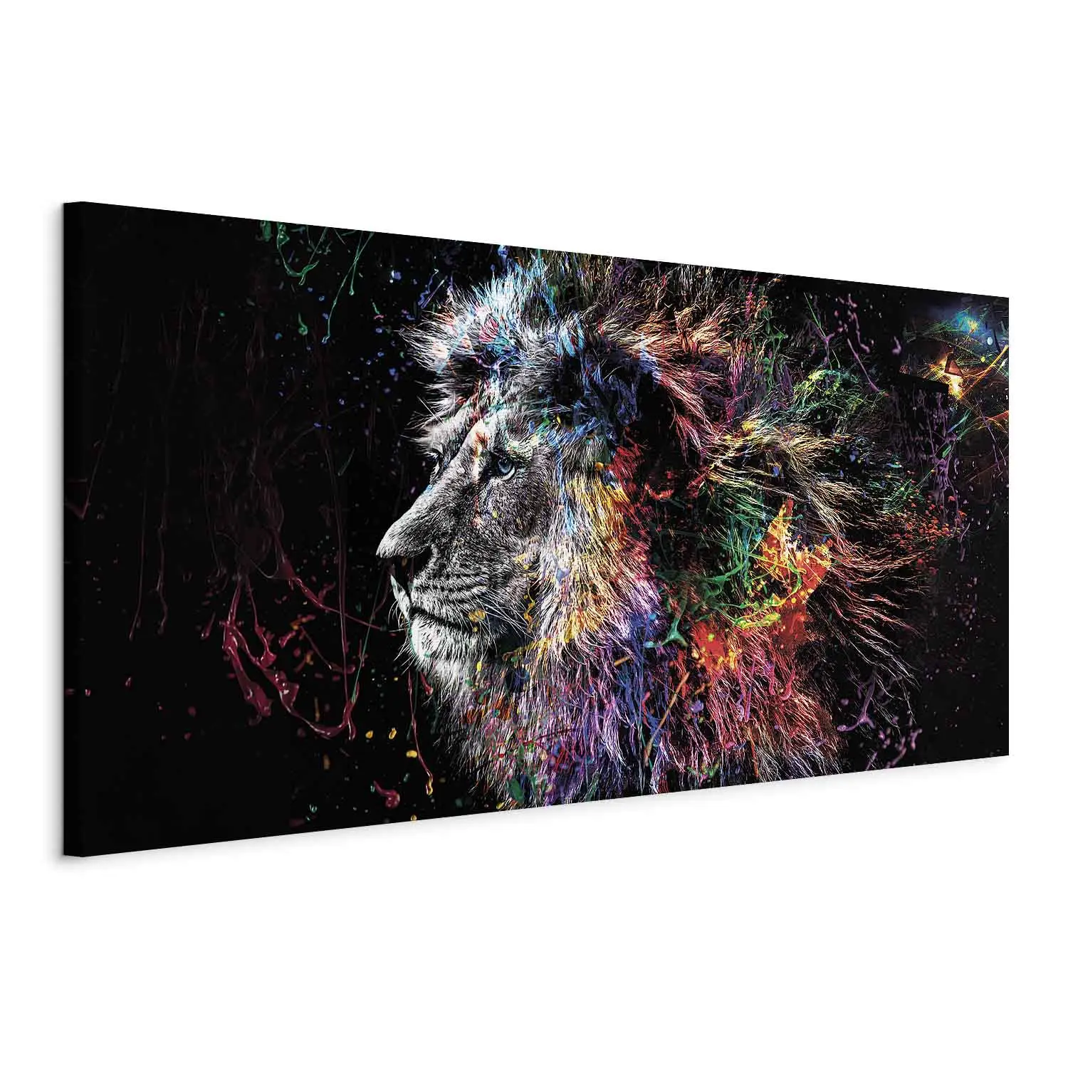 Grandi quadro per salotto Leone pazzo II - silhouette animale con ...