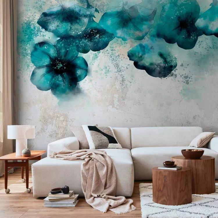 Carta da parato Papaveri blu - Papaveri - bimago