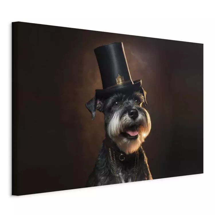 Quadro AI cane schnauzer miniatura - felice cilindro, orizzontale ...