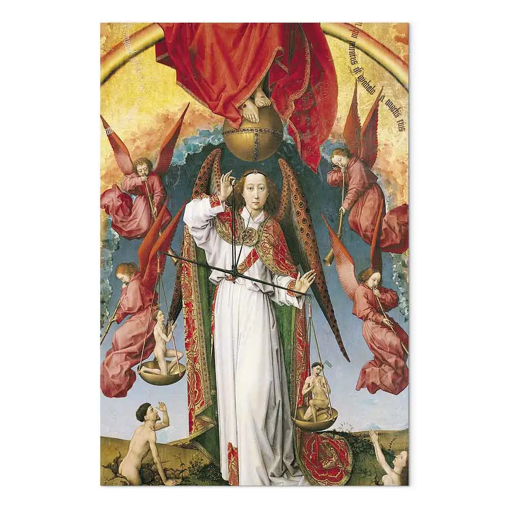 Quadro famoso St. Michael Weighing the Souls, from the Last Judgement ...