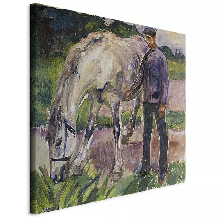 Riproduzione quadro Edvard Munch - Man with Horse - Edvard Munch - bimago