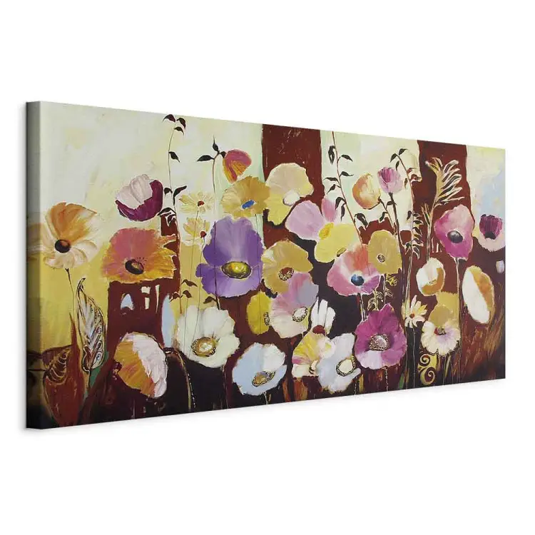 Quadro Fiori di campo - astrazione con prato fiorito colorato - Fiori ...