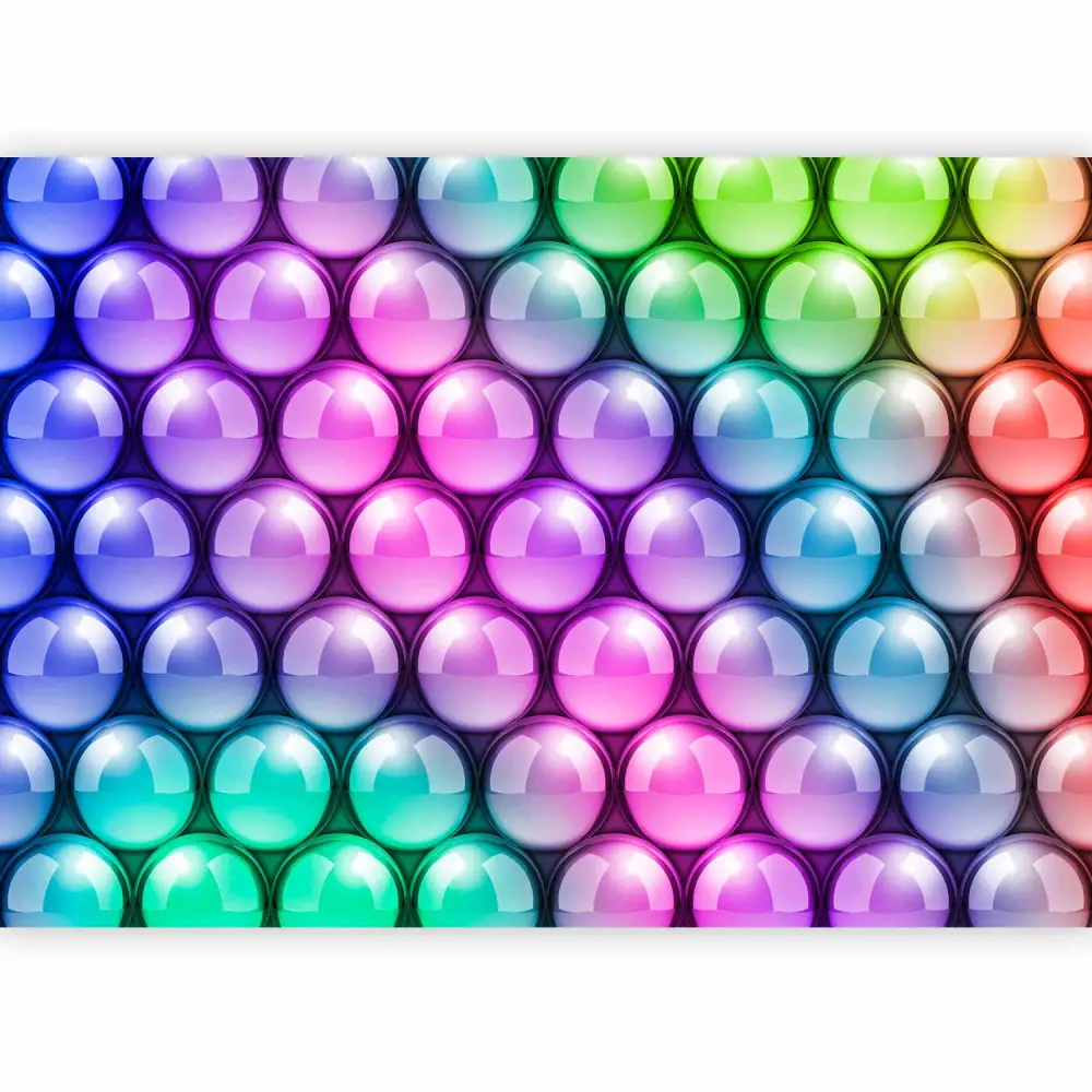 Carta da parati moderna Palline - palline geometriche colorate in una ...