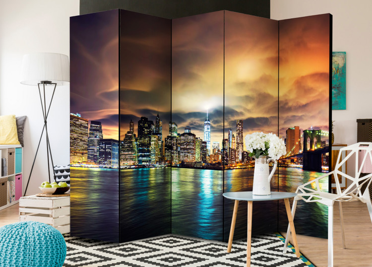 Il paravento decorativo Cielo di New York II - architettura illuminata ...