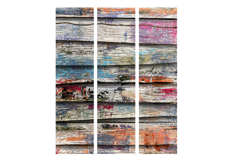 Il paravento Legno colorato - texture delle tavole di legno con macchie ...