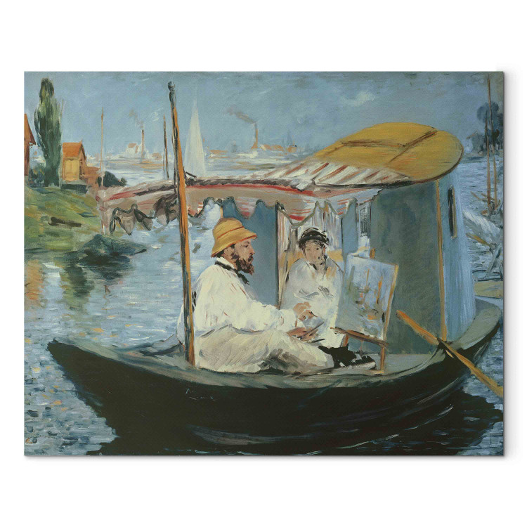 Riproduzione quadro Monet in his Floating Studio - Edouard Manet ...